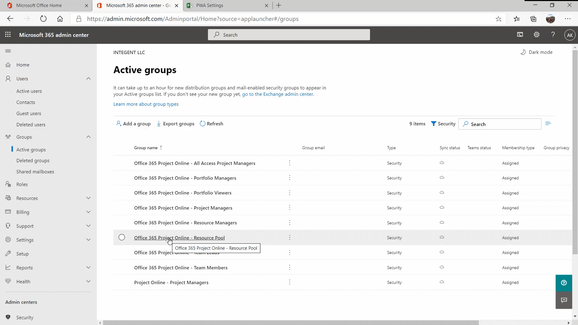How to setup Active Directory Sync with Microsoft Project Online - Integent